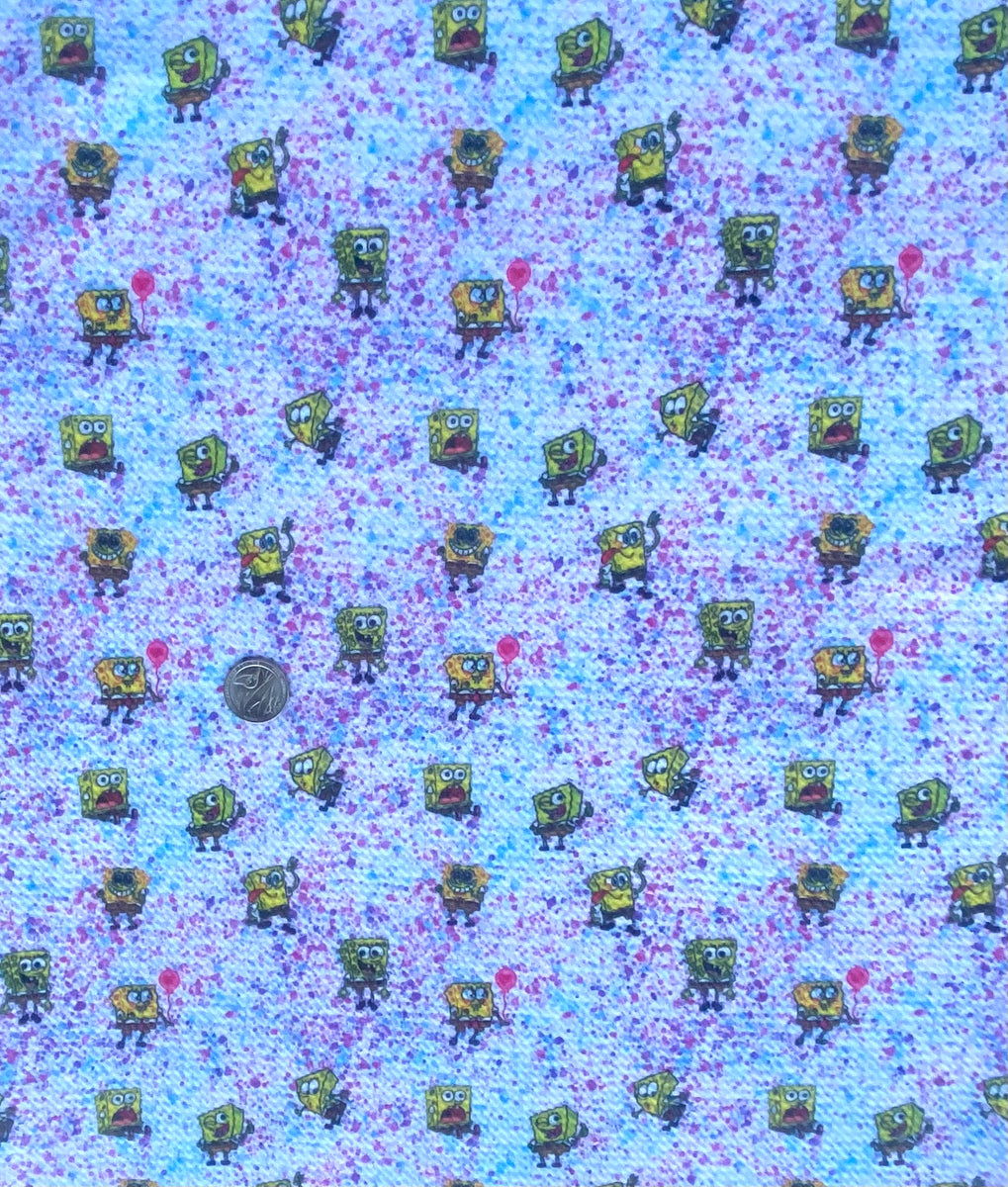 White Splatter Spongebob – Espinoza Fabrics